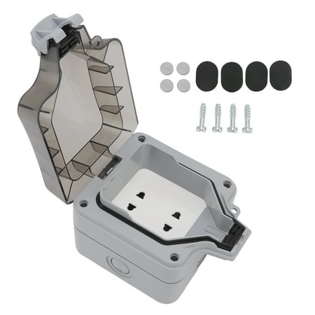 Waterproof Socket Box, Double Two Hole ABS Socket Weatherproof Box IP66 ...