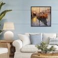 Stupell Industries Venetian Gondolas in Golden Light Black Framed ...