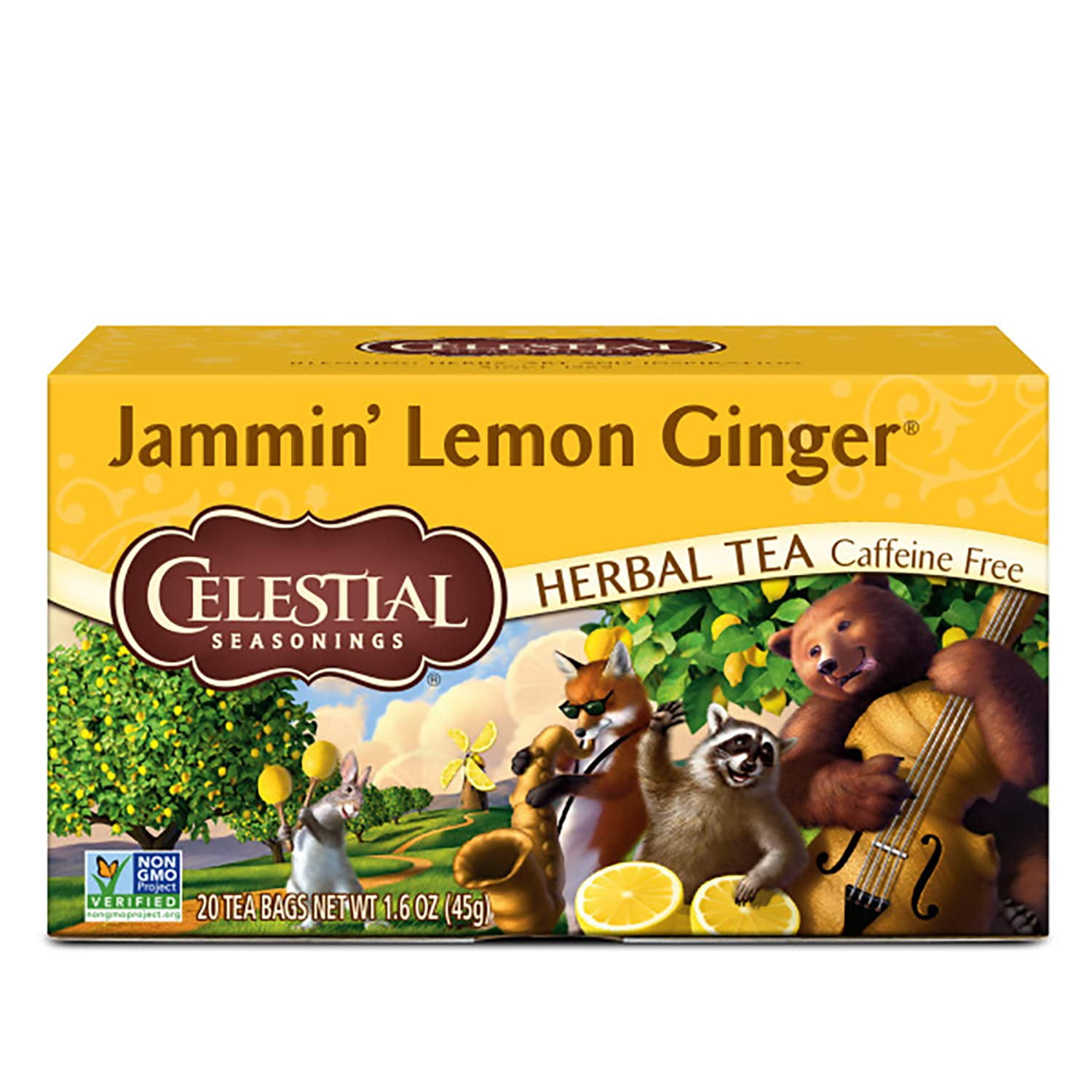 Celestial Seasonings Herbal Tea, Jammin Lemon Ginger, 20Count Box ...