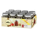 Kerr, Glass Mason Jars with Lids & Bands, Regular Mouth, 16 oz, 12 ...