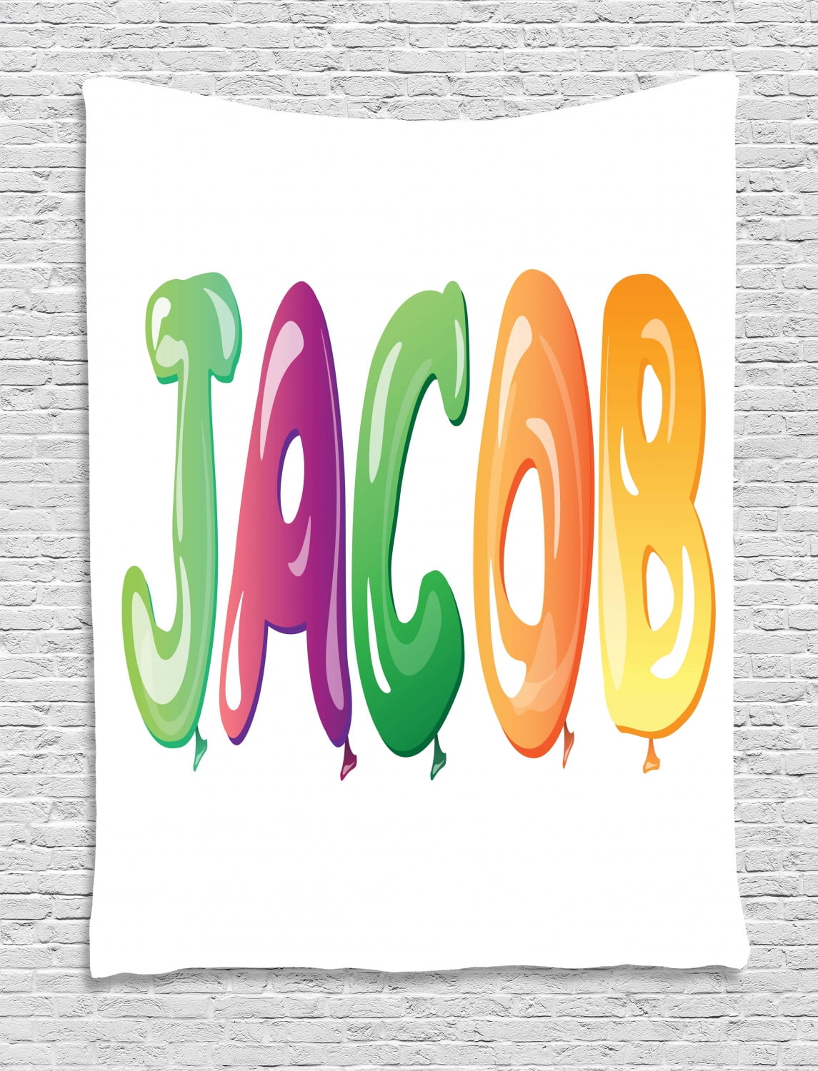 Jacob Tapestry, Balloon Font Design Widespread Traditional Male Name ...