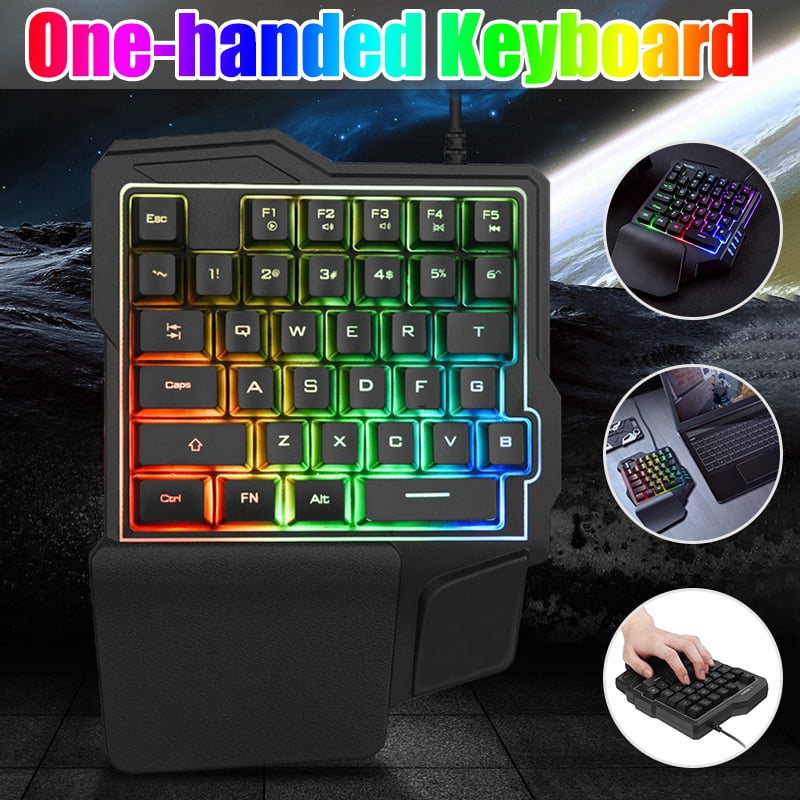 35 Keys One-Hand Gaming Keyboard,Mechanical Gaming Keypad,Small Feel ...