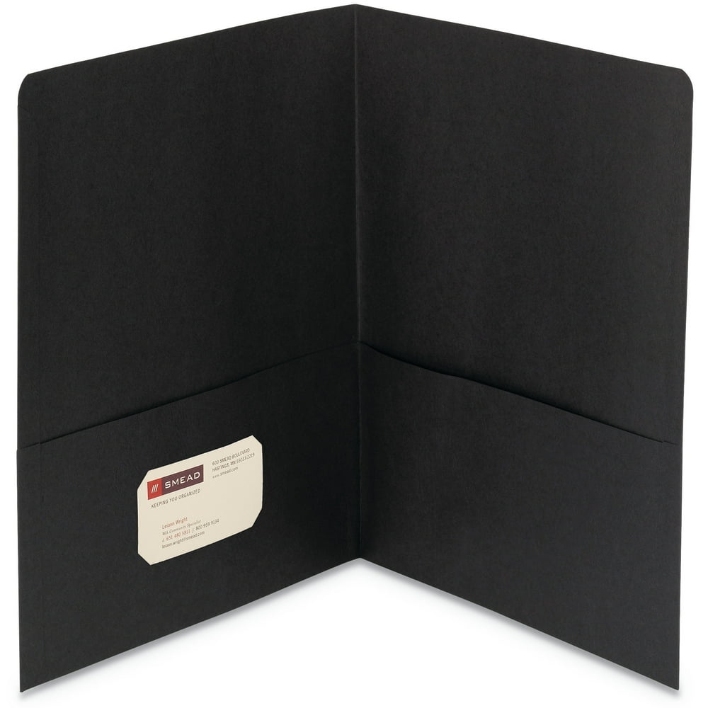 Smead Two-Pocket Folder, Textured Paper, Black, 25/Box -SMD87853 ... Smead Two-Pocket Folder, Textured Paper, Black, 25/Box -SMD87853 ...