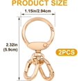2pc Gold 2.3" Double-Opening Keychain Clips, Swivel Spring Snap Hooks ...