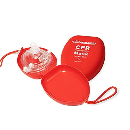 RS-6845-2 Pack of 2 Single Valve CPR Rescue Mask in Red Hard Case ...