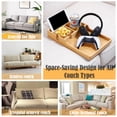Bamboo Couch Tray 2-in-1 Flat Sofa Organizer For Snacks Drinks Remotes ...
