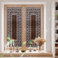 Brown Window Privacy Film, Boho Diamond Pattern Border Rustic ...