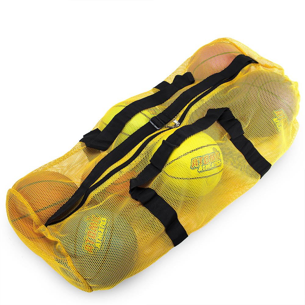 [Pack of 3] - 39" Mesh Sports Ball Bag with Strap, Yellow - Walmart.com