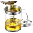 HSAPOW-Glass Bacon Grease Container with Strainer Cooking Oil Storage ...