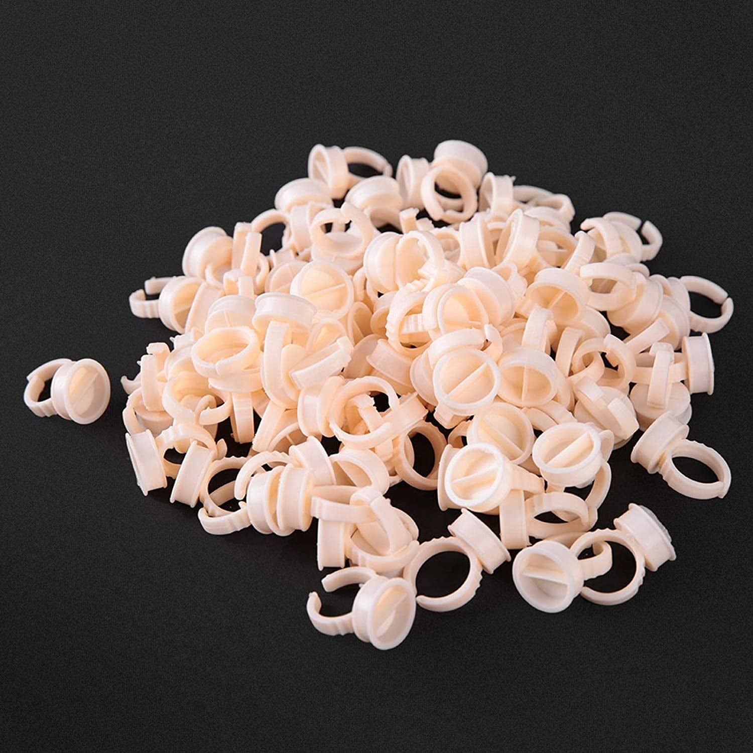 100 Pieces Cup Rings Glue Rings,Silicone Semi-Permanent Rings Nail Art ...
