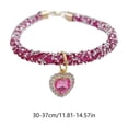 Adjustable Heart Rhinestone Pet Necklace, Wenini Crystal Bling Dog Cat ...