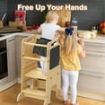 G TALECO GEAR Kitchen Kids Step Stool Helper, Wooden Toddler Tower with ...