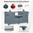 DTTRA 66.5" Solid Wood Grill Cart for Kamado & Big Green Egg, Stainless ...
