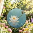 Chilfamy Round Stained Glass Window Suncatcher, Dragonfly with Water ...