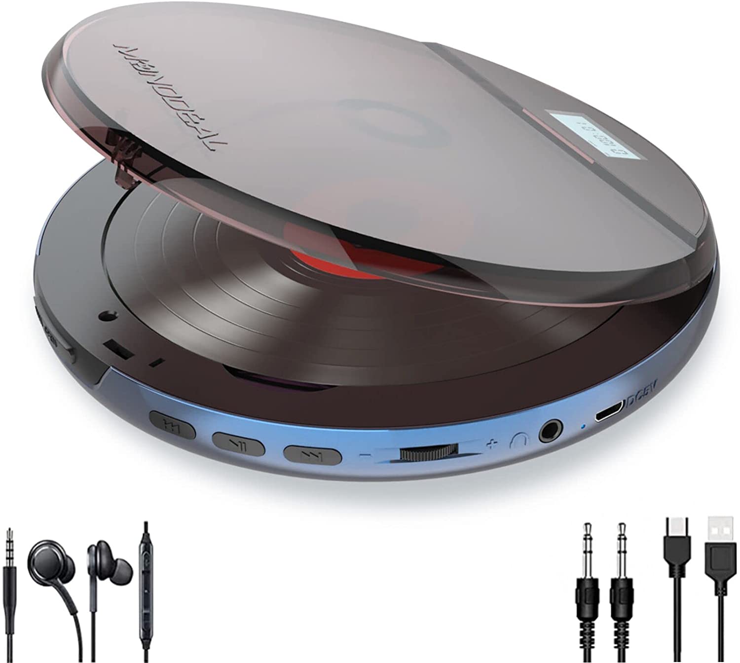 CD Player Portable, MONODEAL Portable CD Player for Car Anti-Skip ...