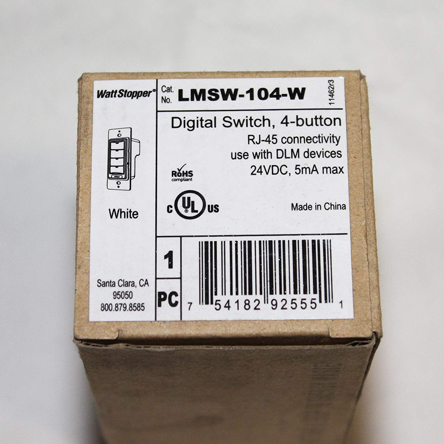 Buy Watt Stopper Legrand - LMSW-104-W Digital Wall Switch, 4-Button ...