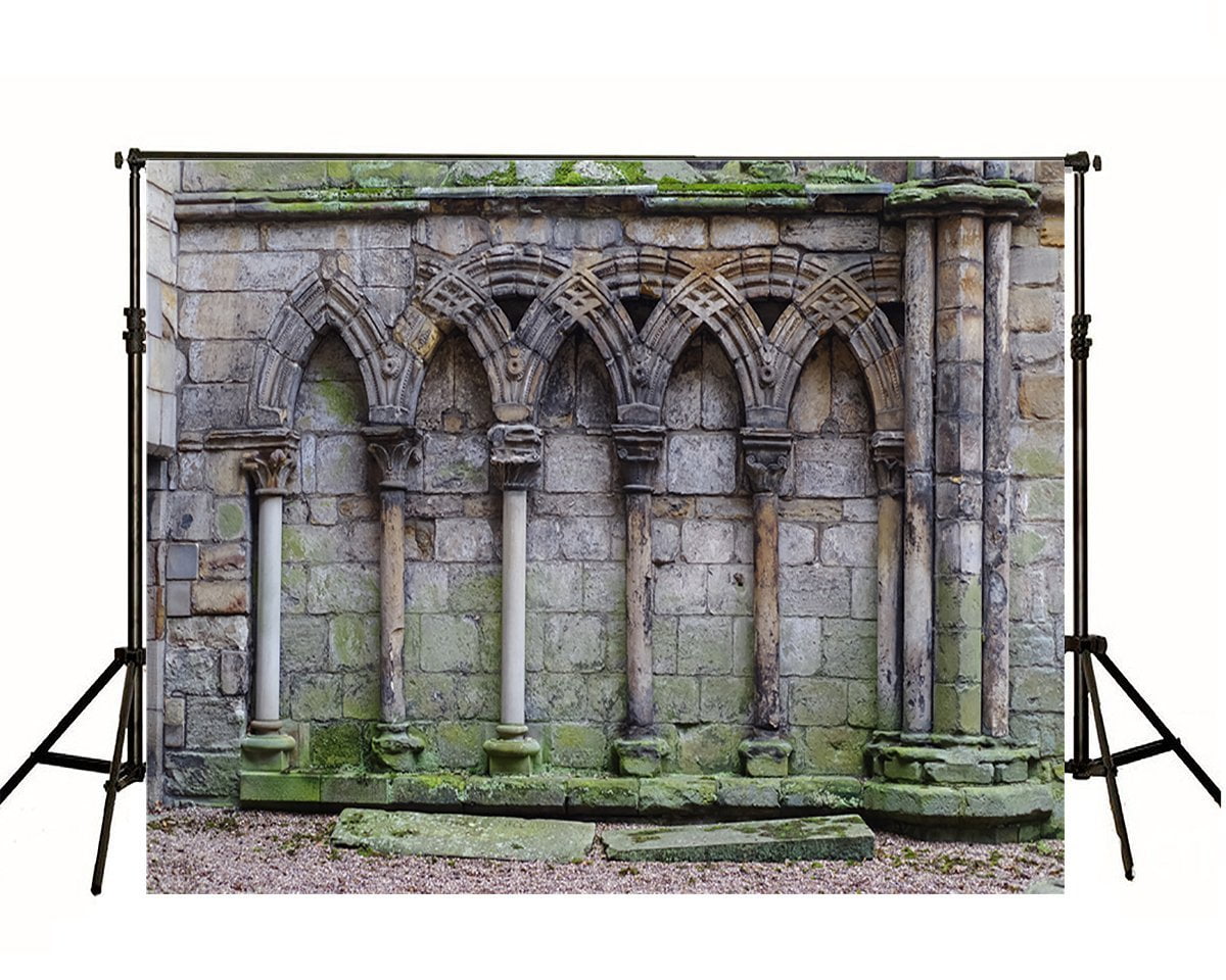 Mohome Polyester Fabric 7x5ft The Old Castle Wall Photography Backdrop