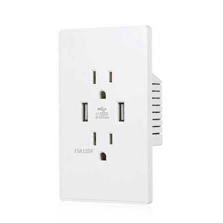 High Speed USB Wall Outlet Socket Electrical Outlet Dual USB Port with ...