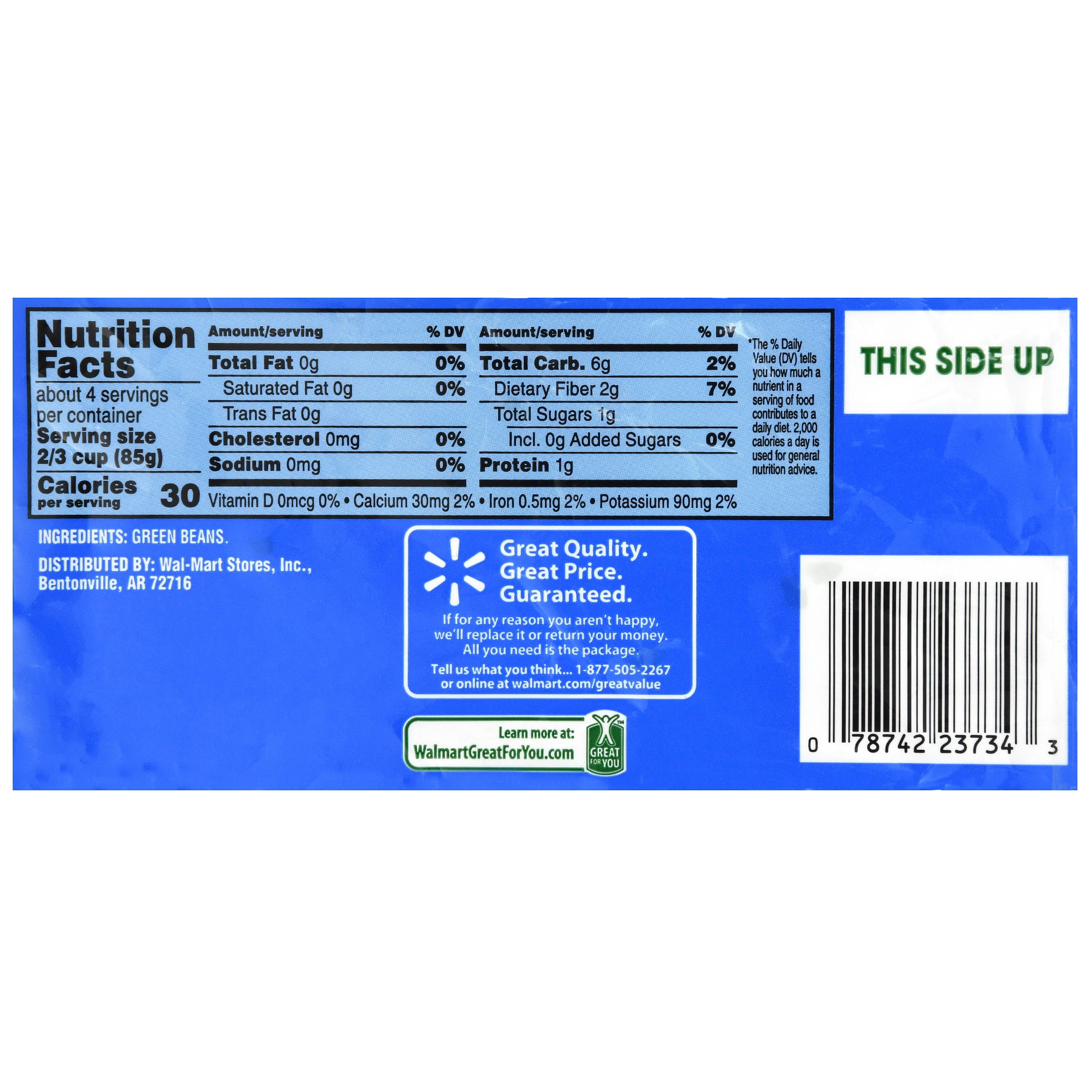 Great Value Frozen Cut Green Beans, 12 oz Steamable Bag - Walmart.com