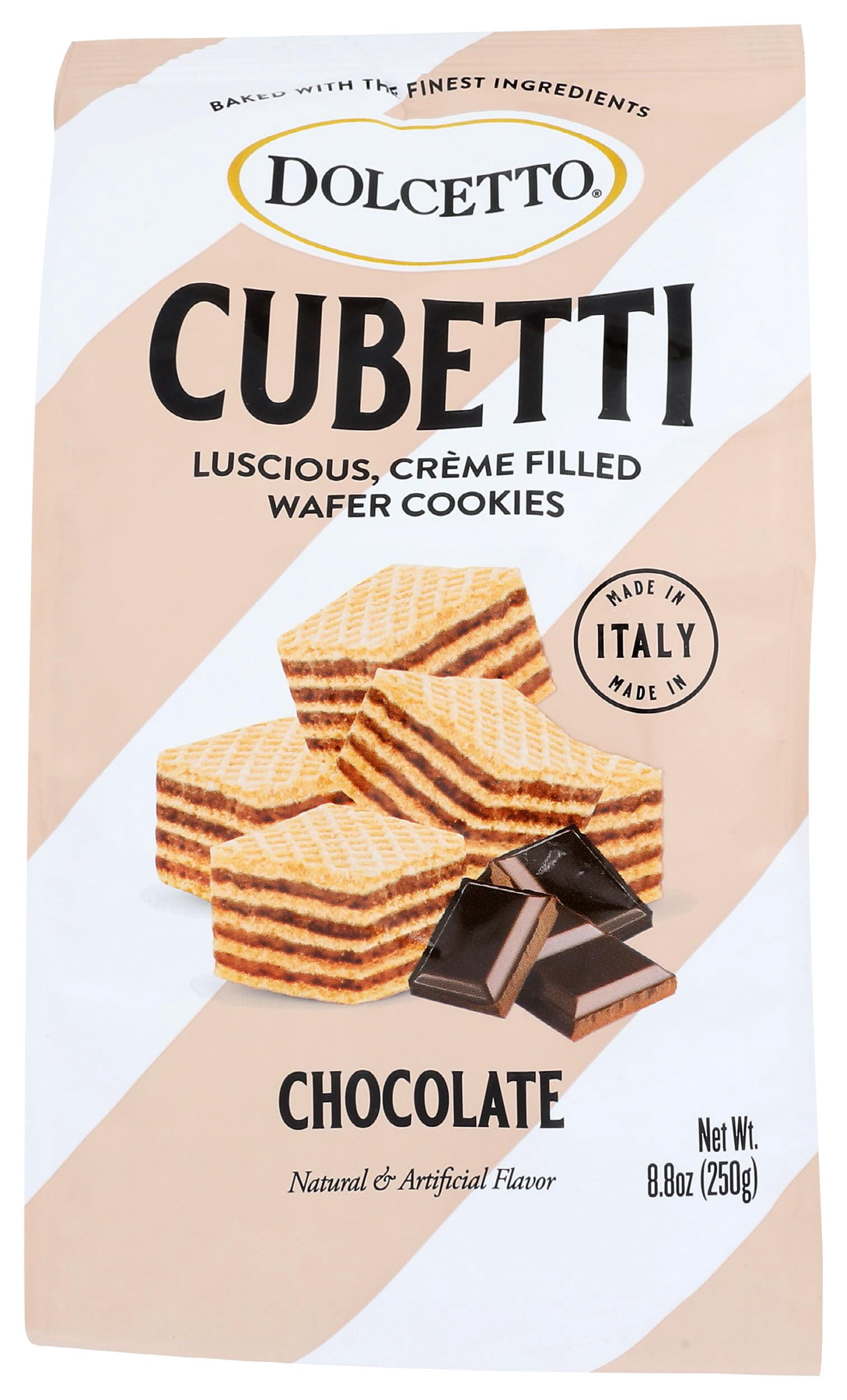 Dolcetto Cubetti Crème Filled Wafer Cookies Chocolate 8.8oz Pk 10 ...