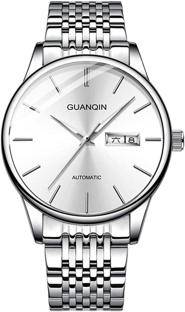 GUANQIN Men Analog Automatic Self-Winding Mechanical Stainless Steel ...