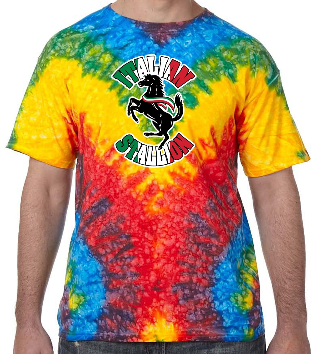 Italian Stallion Psychedelic Tie Dye Tee Shirt - Woodstock, Large Kids ...