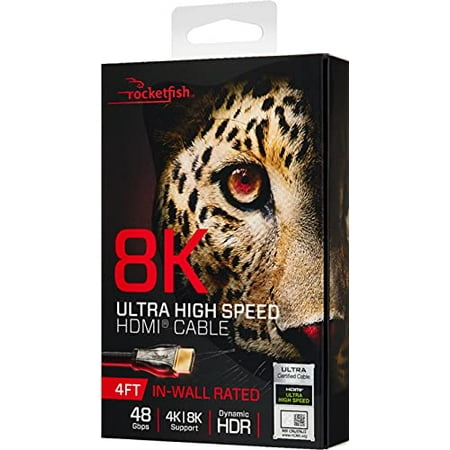Rocketfish™ - 12' 8K Ultra High Speed HDMI® 2.1 Certified Cable - Black