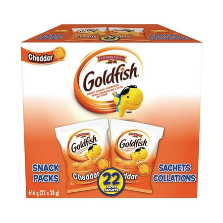 Goldfish Cheddar Crackers Snack 22 Snack pack, 22 * 28g - Walmart.ca