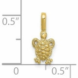 10K Yellow Gold Mini Sea Turtle With Fixed Bail Charm (14.35 X 6.2 ...