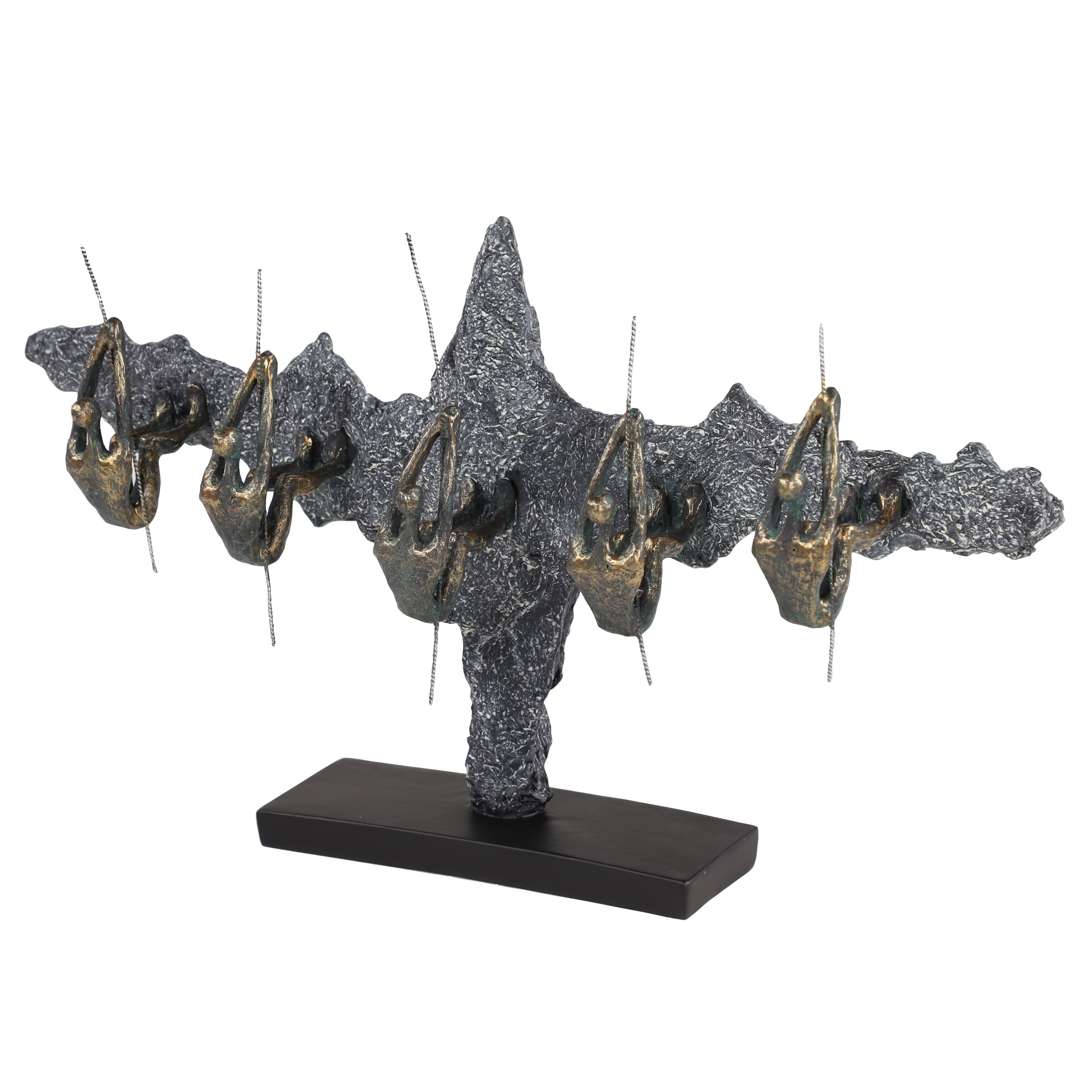 Decmode 19.5” x 11.5” Rock Climber Figurines Scaling A Stone Wall ...