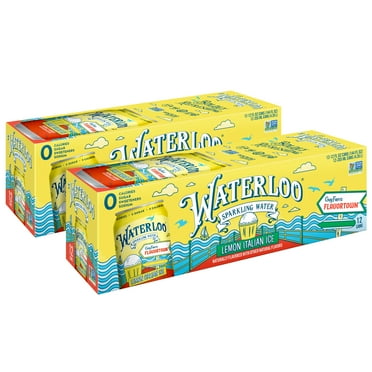 Waterloo Sparkling Water, Lemon Italian Ice, 12 fl oz, 8 pack cans - Walmart.com
