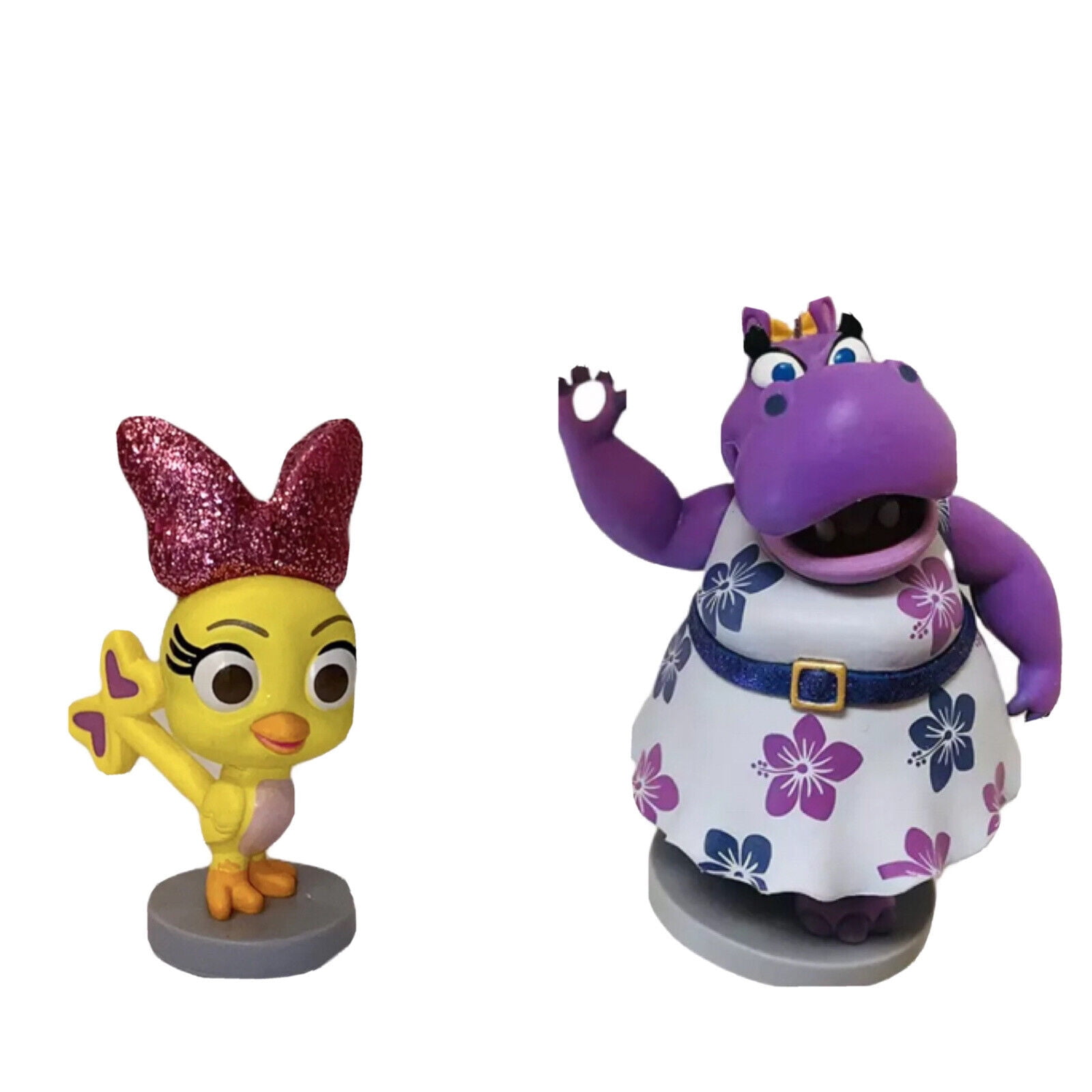 Cuckoo Loca Yellow Bird & Hilda Hippo 3” PVC Cake Topper Minnie Helper ...