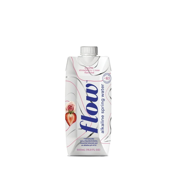 Flow Strawberry Rose Flavored Naturally Alkaline Spring Water, 16.9 Fl ...
