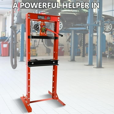 Dragway Tools 12-Ton Benchtop Hydraulic A-Frame Shop Press with Press ...