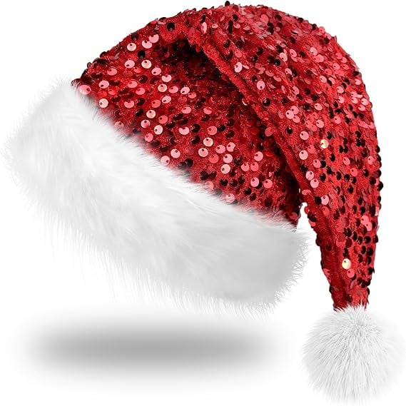 Click here for Unbranded Christmas Sequin Santa Hat For Adults -... prices