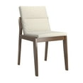 Weston Home Vagar Beige Linen Wood Dining Chairs, Dark Walnut Finish ...