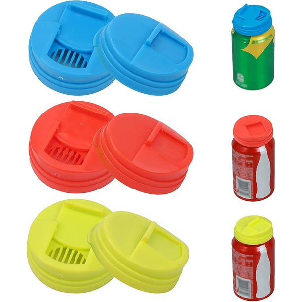 6 Pack Soda Can Lids Leakproof Cap Press Type Splash Cap Beer Cans ...