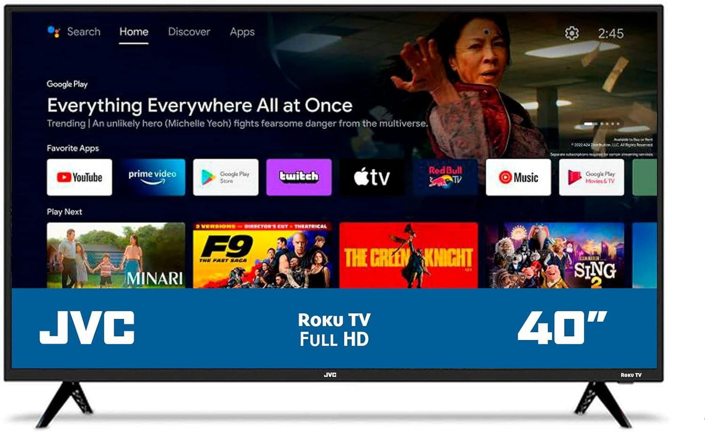 PANTALLA JVC SI40FR 40 PUL LED SMART TV FHD ROKU negro 1 | Bodega ...