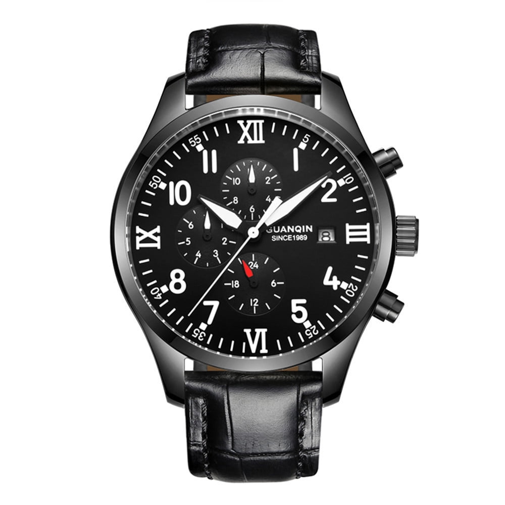 GUANQIN Men Analog Display Automatic Self-Winding Mechanical Stainless ...