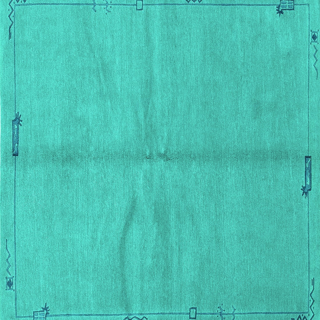 Ahgly Company Machine Washable Indoor Square Abstract Turquoise Blue ...