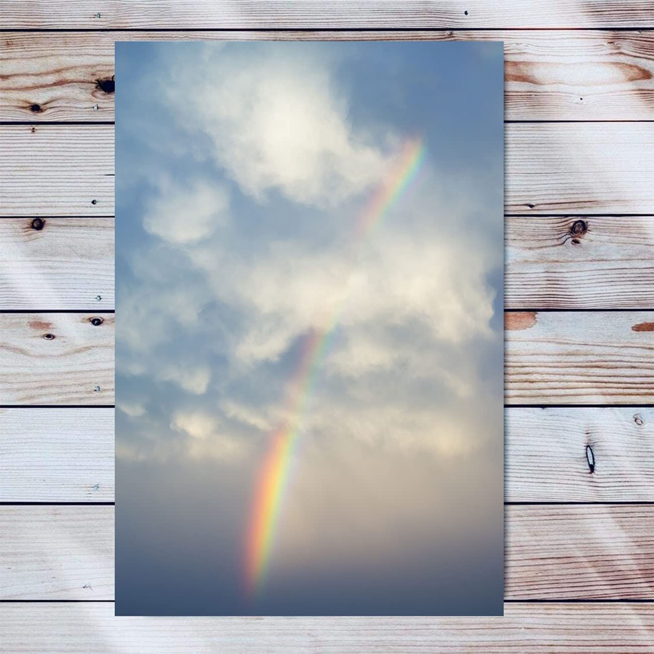 Rainbow White Clouds Sky Magical Canvas Wall Art For Living Room Modern ...
