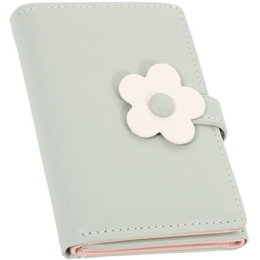 Cute Wallet Green Slim Wallet Tri-Fold Wallet PU Leather Purse Small ...