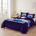 Cartoon Bowling Blue Purple 3 Pieces Quilt Set,1 Quilt with 2 Shams ...