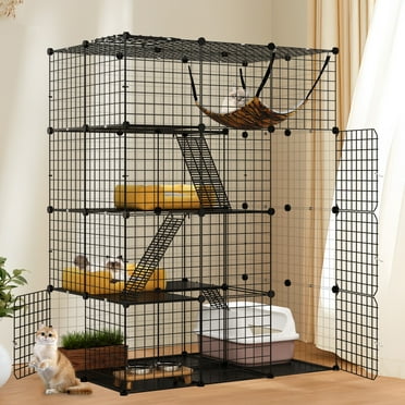 Uforic 4 Tier Large Cat Cage,Indoor Cat Enclosure with Extra Large ...