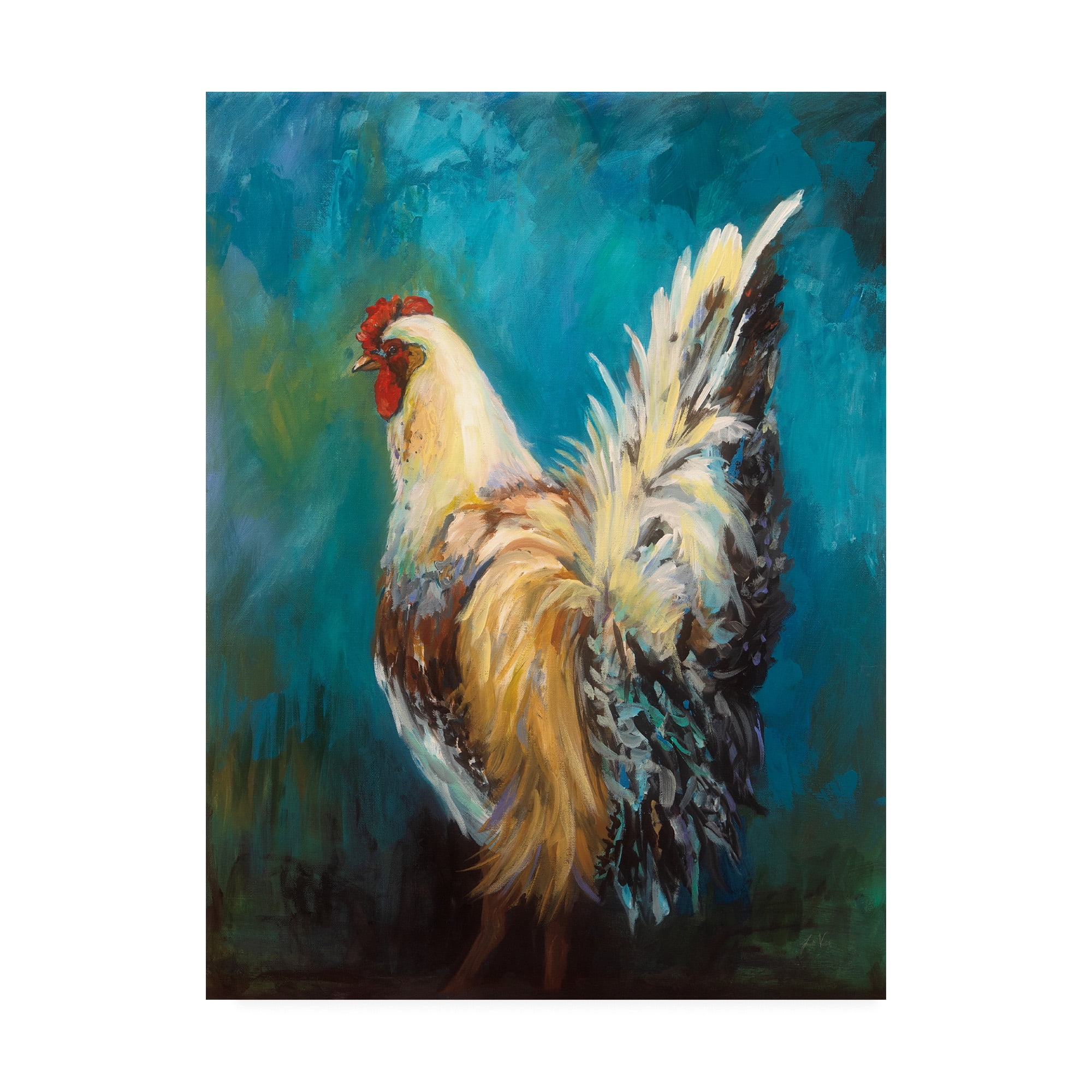 Trademark Fine Art 'Abstract Chicken Portrait' Canvas Art by Jeanette ...