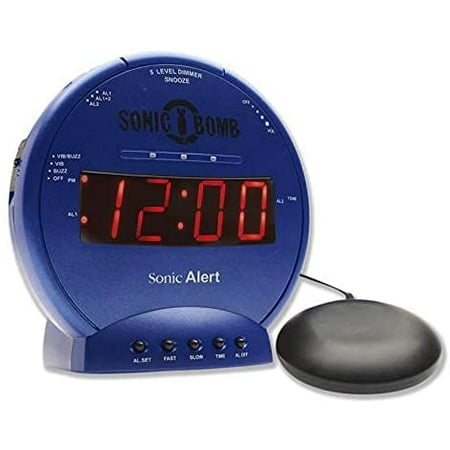 Sonic Bomb Dual Extra Loud Alarm Clock with Bed Shaker, Black | IBAOLEA ...