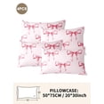 4PCS Polyester Pink Bow Pattern Pillowcase 50x75cm Soft Comfortable All ...