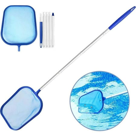 Swimming pool cleaning net, shallow water leaf net with pole, 5 section ...