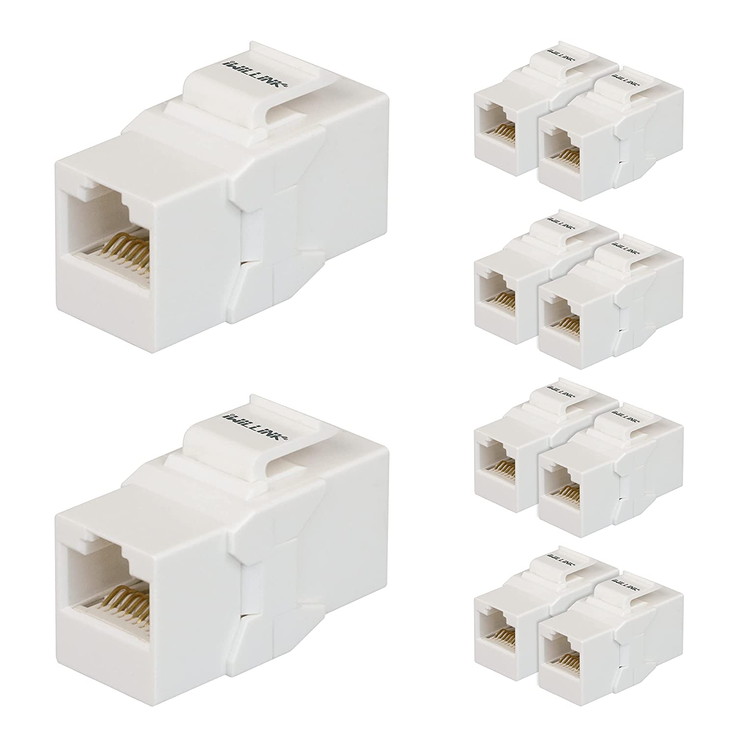 (10 Packs) Cat6 RJ45 Key Jack Coupler, Female to Female UTP Key Inline ...