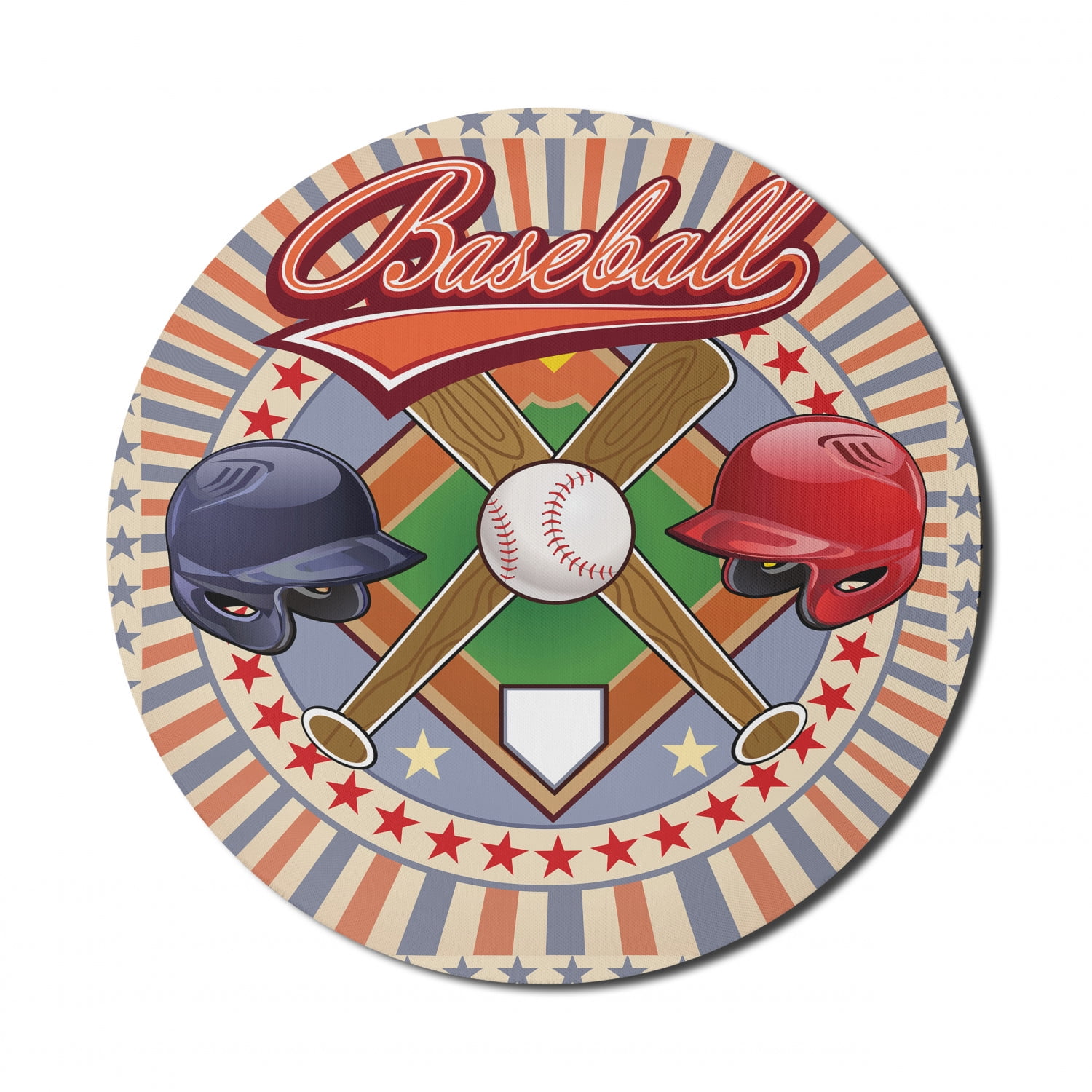 Baseball Mouse Pad for Computers, Retro Pop Art Softball Logo Vertical ...